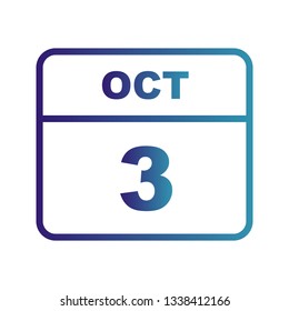 October 3rd Date On Single Day Stock Vector (Royalty Free) 1338412166 ...