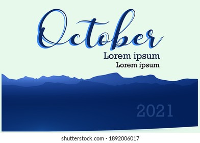 October Blue Color Based Vector Illustration Stock Vector (Royalty Free ...
