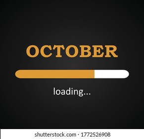 October Month Loading Winter Background Template Stock Vector (Royalty ...