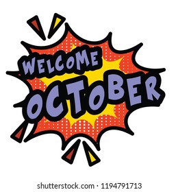 October Text Comic Book Vector 스톡 벡터(로열티 프리) 1194791713 | Shutterstock