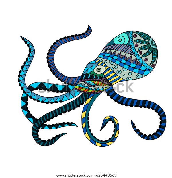 Octopus Colorful Doodle Abstract Pattern Vector Stock Vector (Royalty ...