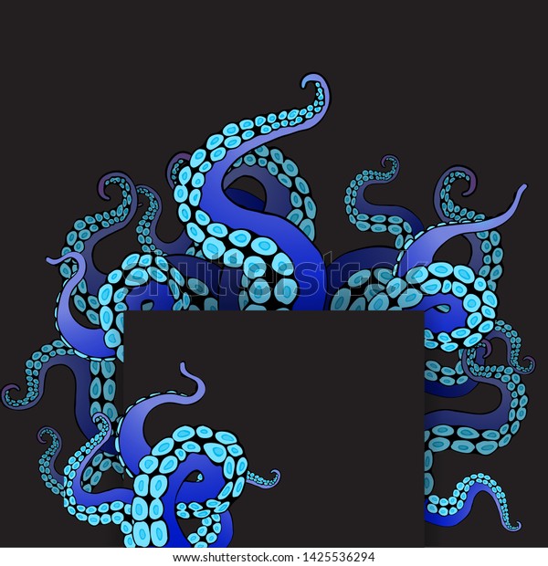 Octopus Frame Design Creative Ocean Doodle Stock Vector (Royalty Free ...