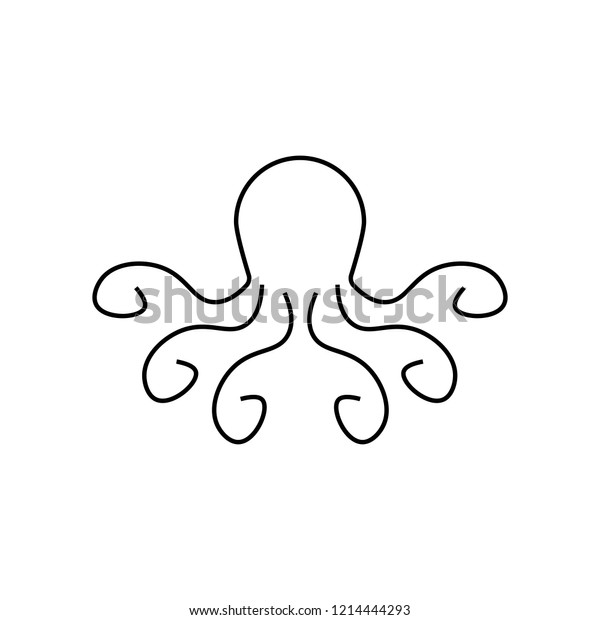 Octopus Linear Icon Octopus Concept Stroke Stock Vector (Royalty Free ...