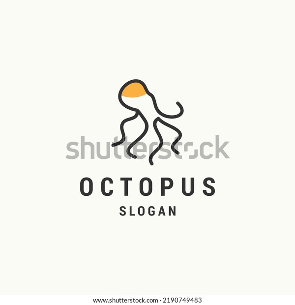 Octopus Logo Icon Flat Design Template Stock Vector (Royalty Free ...