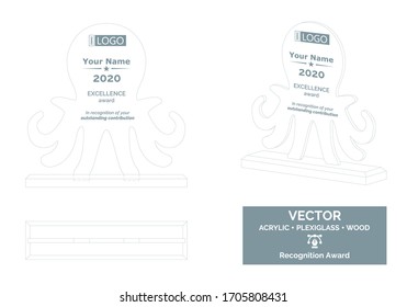Yoga Trophy Vector Template Lotus Pose Stock Vector (Royalty Free ...