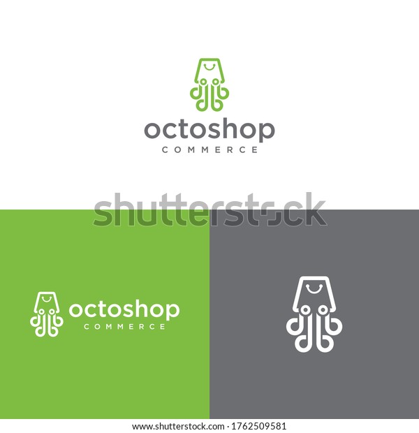 Octoshop Commerce Logo Designs Vector Stock Vector (Royalty Free ...