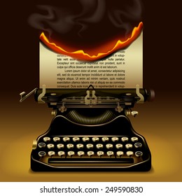 Od Typewriter Burning Paper Stock Illustration 250043890 | Shutterstock