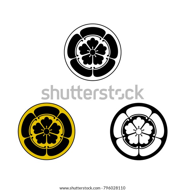 Oda Samurai Crest. Vector graphic of the crest known as mon of the ...
