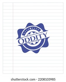 Oddity Emblem Pen Effect Blue Ink Stock Vector (Royalty Free ...