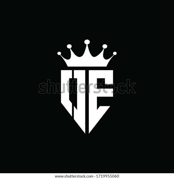 OE logo monogram emblem style with crown shape design template