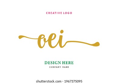 Oei Lettering Logo Simple Easy Understand Stock Vector (Royalty Free ...