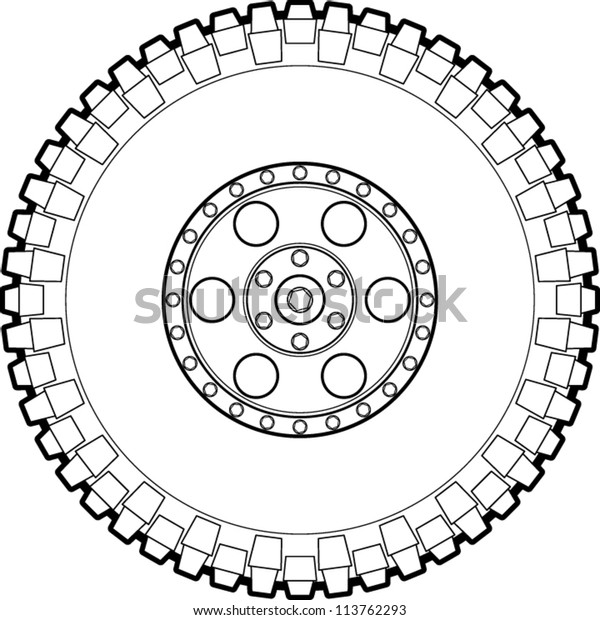 Off Road Tire Line Art: เวกเตอร์สต็อก (ปลอดค่าลิขสิทธิ์) 113762293 ...