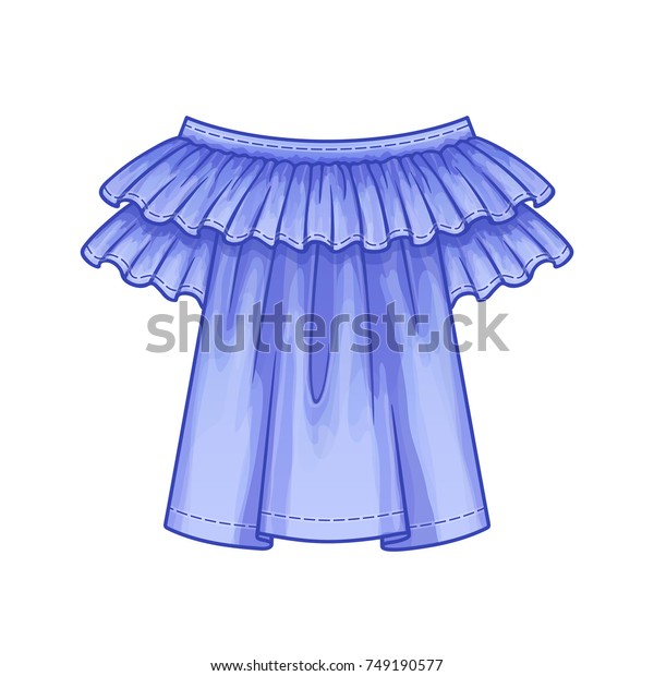 De la blusa azul del hombro con esposas y mangas cortas. La temporada ...