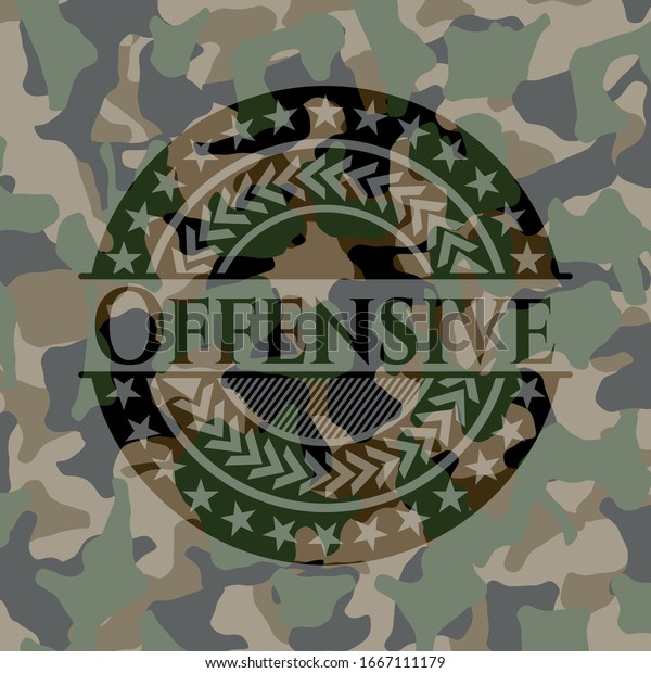 Offensive Camouflage Emblem Vector Illustration Detailed Stock Vector ...