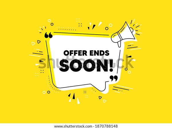 Offer Ends Soon Megaphone Yellow Vector Stock Vector (Royalty Free ...