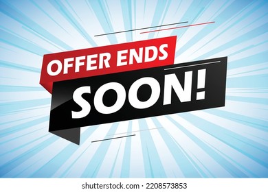 Offer Ends Soon Poster Flyer Banner Stock Vector (Royalty Free ...