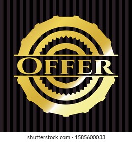 Offer Gold Badge Vector Illustration Detailed Stock Vector (Royalty ...