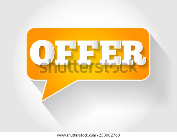 Offer Text Message Bubble Business Concept Stock Vector (Royalty Free ...
