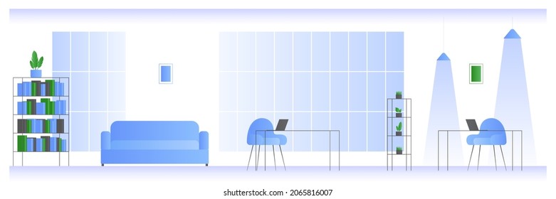 Office Background No People Vector Illustration Stock Vector (Royalty ...