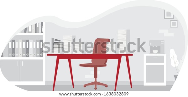 Office Background Work Space Room Professional Stock Vector (Royalty ...