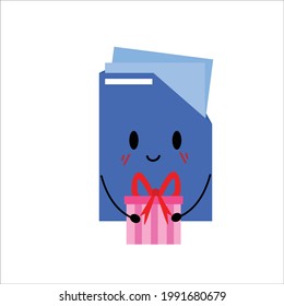 Office Binder Character Flat Cartoon Vector Stock Vector (Royalty Free ...