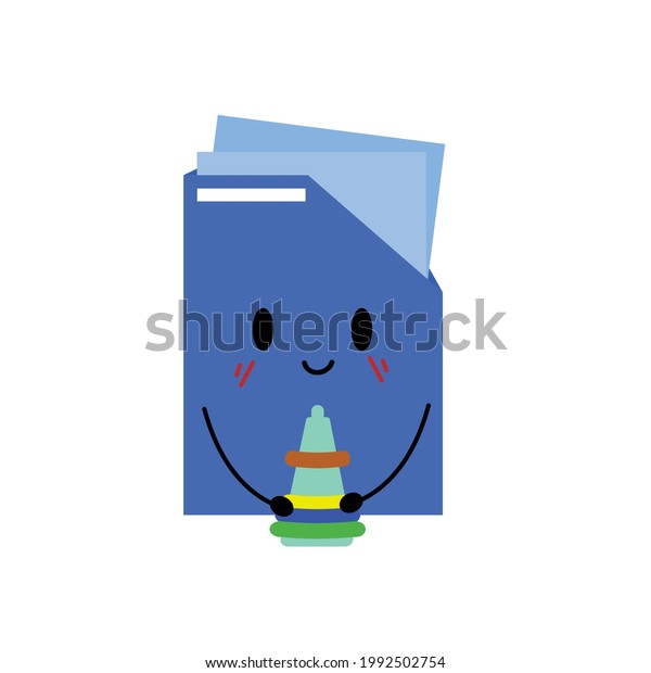 Office Binder Character Flat Cartoon Vector Stock Vector (Royalty Free ...