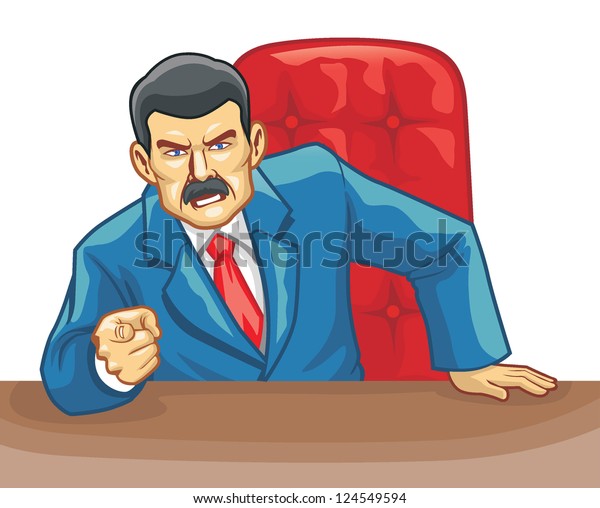 Office Boss Pointing Finger Stock Vector (Royalty Free) 124549594 ...