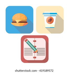 Office Break App Icon Set Stock Vector (Royalty Free) 419189572 ...