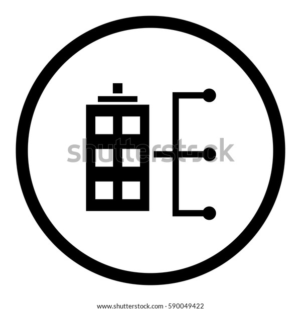Office Building Icon Circle On White Stock Vector (Royalty Free ...