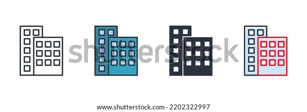 Office Building Icon Logo Vector Illustration Stock Vector (Royalty ...