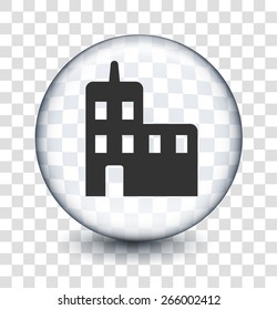 Office Building On Transparent Round Button Stock Vector (Royalty Free ...