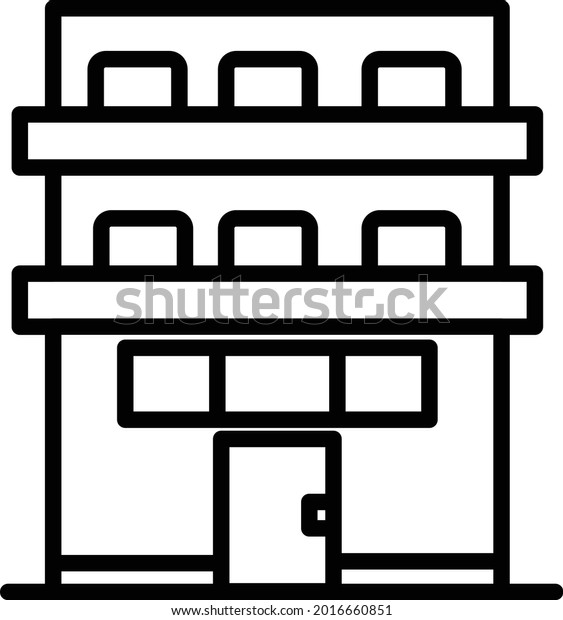 Office Building Outline Vector Design Icon Stock Vector (Royalty Free ...