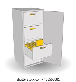 Office Cabinet Drawers Storing Documents Folders Stock Vector (Royalty ...