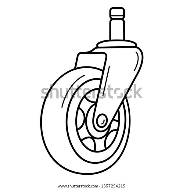 Office Chair Caster Wheel Vector Outline 库存矢量图（免版税）1357254215 ...