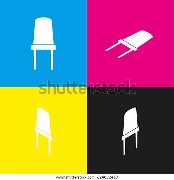 Office Chair Sign Vector White Icon Stock Vector (Royalty Free) 624832469