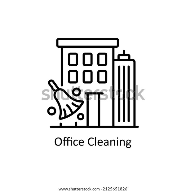 Office Cleaning Vector Outline Icon Web Stock Vector (Royalty Free ...