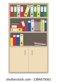 Office Cupboard Files Folders Flat Design Stock Vector (Royalty Free ...