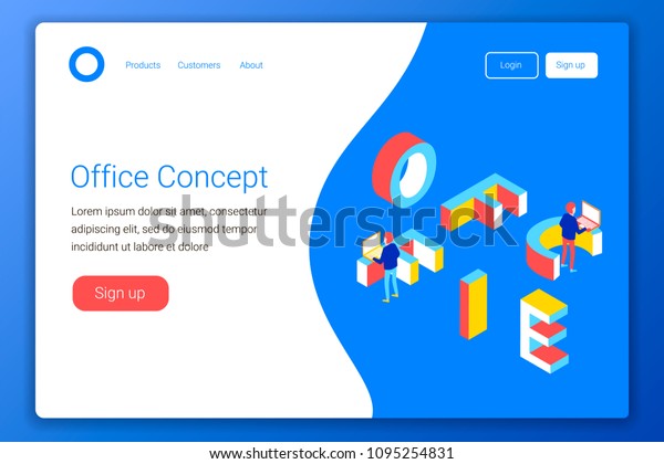Office Design Concept Office 3d Word Stock Vector (Royalty Free ...