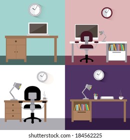 Office Design Vector Illustration Stock Vector (Royalty Free) 184562225 ...
