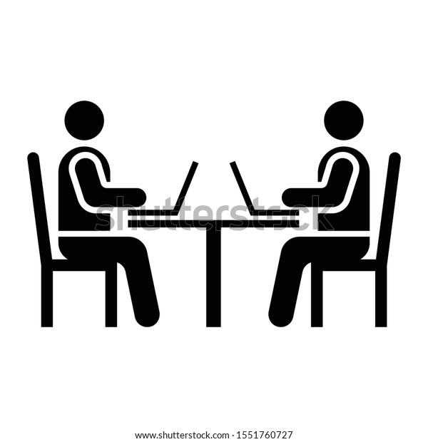 Office Desk Sharing Concept Vector Icon Stock Vector (Royalty Free ...