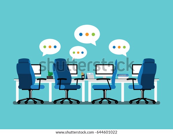 Office Desk Team Planning Working Vector Stock Vector (Royalty Free ...