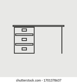 Office Desk Vector Illustration Symbol Website Stock Vector (Royalty ...