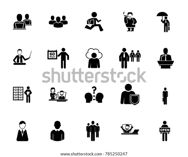 Office Employee Icon Set Stock Vector (Royalty Free) 785250247 ...