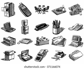 Office Equipment Stock Vector (Royalty Free) 371166074 | Shutterstock