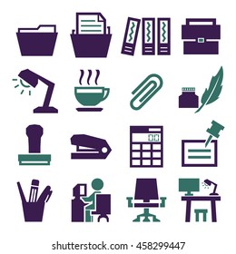 Office Equipment Icon Set Stock Vector (Royalty Free) 458299447 ...