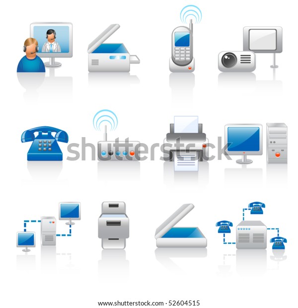 Office Equipment Icons Stock Vector (Royalty Free) 52604515