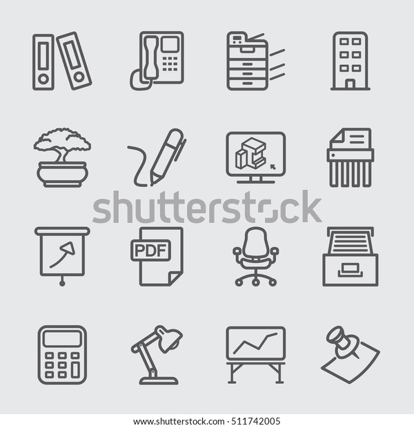 Office Equipment Line Icon Stock Vector (Royalty Free) 511742005
