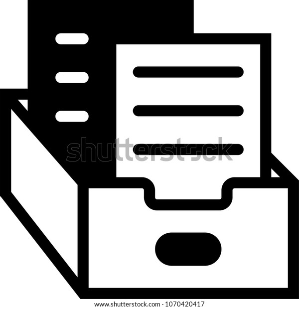 Office File Box Icon, Filing Box Vector Art Illustration