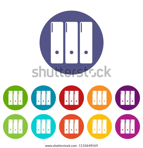Office Folder Icons Color Set Vector Stock Vector (Royalty Free ...