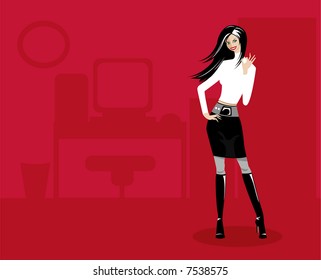 Office Girl Stock Vector (Royalty Free) 7538575 | Shutterstock